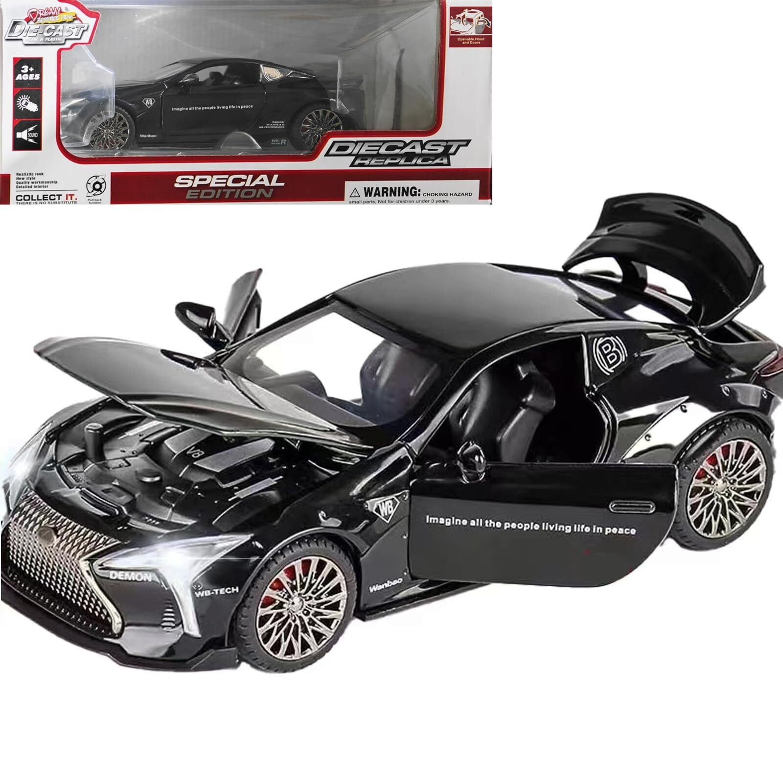 QUZ Toy Cars Compatible for Lexus LC500 Car Toys with Light and Sound ...