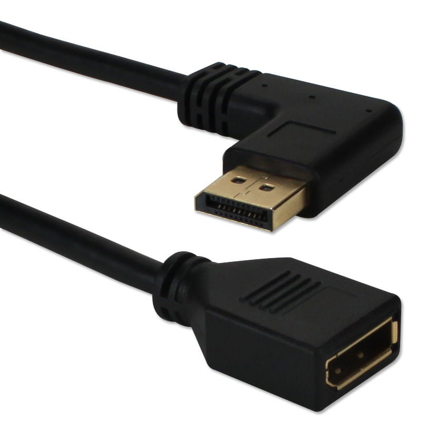 QVS 0.5 ft. Left-Angle DisplayPort Male to Female UltraHD 4K Flex ...