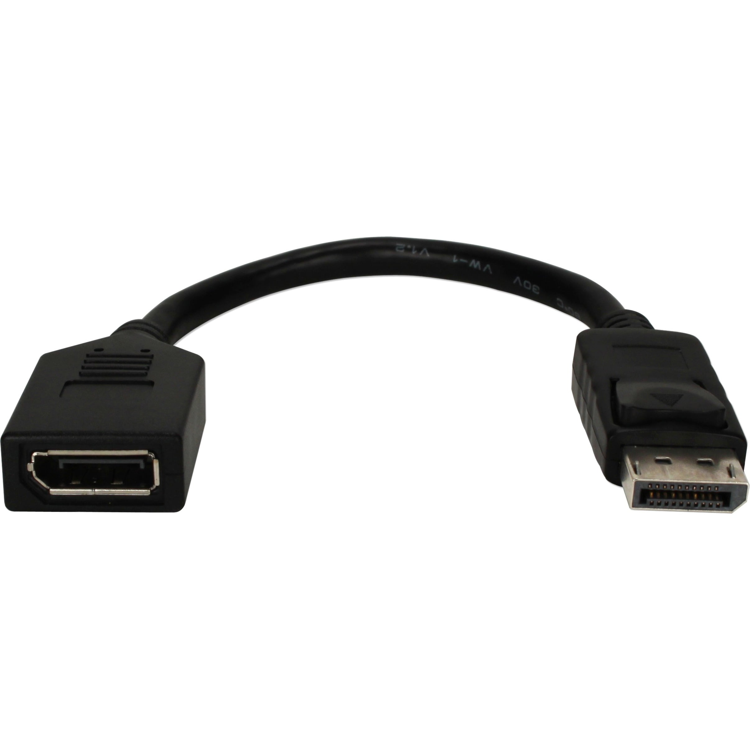 QVS 0.5ft DisplayPort Digital A/V UltraHD 4K PortSaver Black Extension Cable - Walmart.com