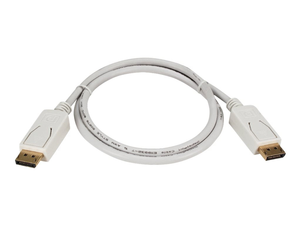 QVS 10ft DisplayPort Digital A/V UltraHD 4K White Cable with Latches ...