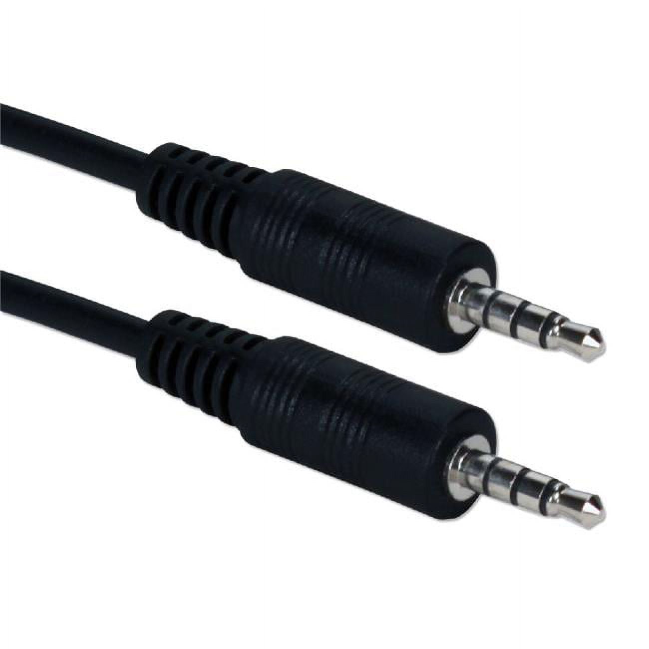 QVS 3.5mm Male to 3.5mm Male 3-Ring Mini-Stereo Audio Cable 6 ft ...