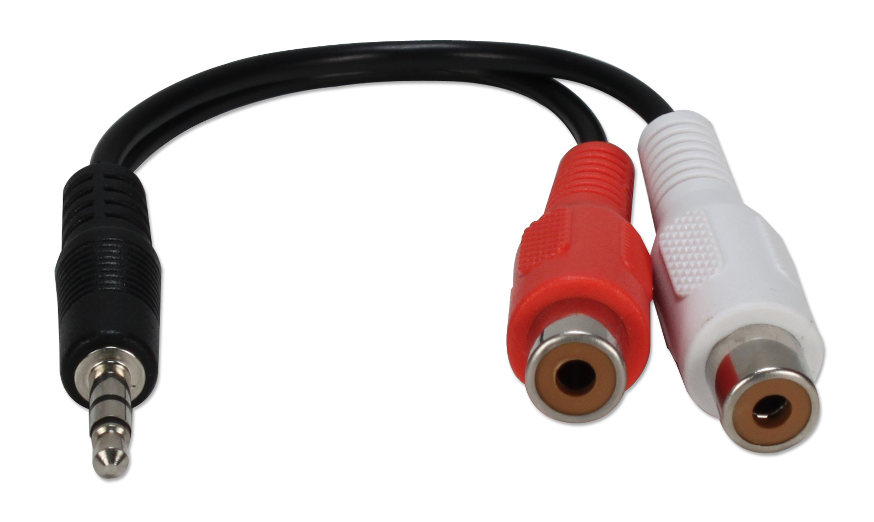 QVS 3.5mm Mini-Stereo Male to Dual RCA Female Speaker Y-Adaptor ...