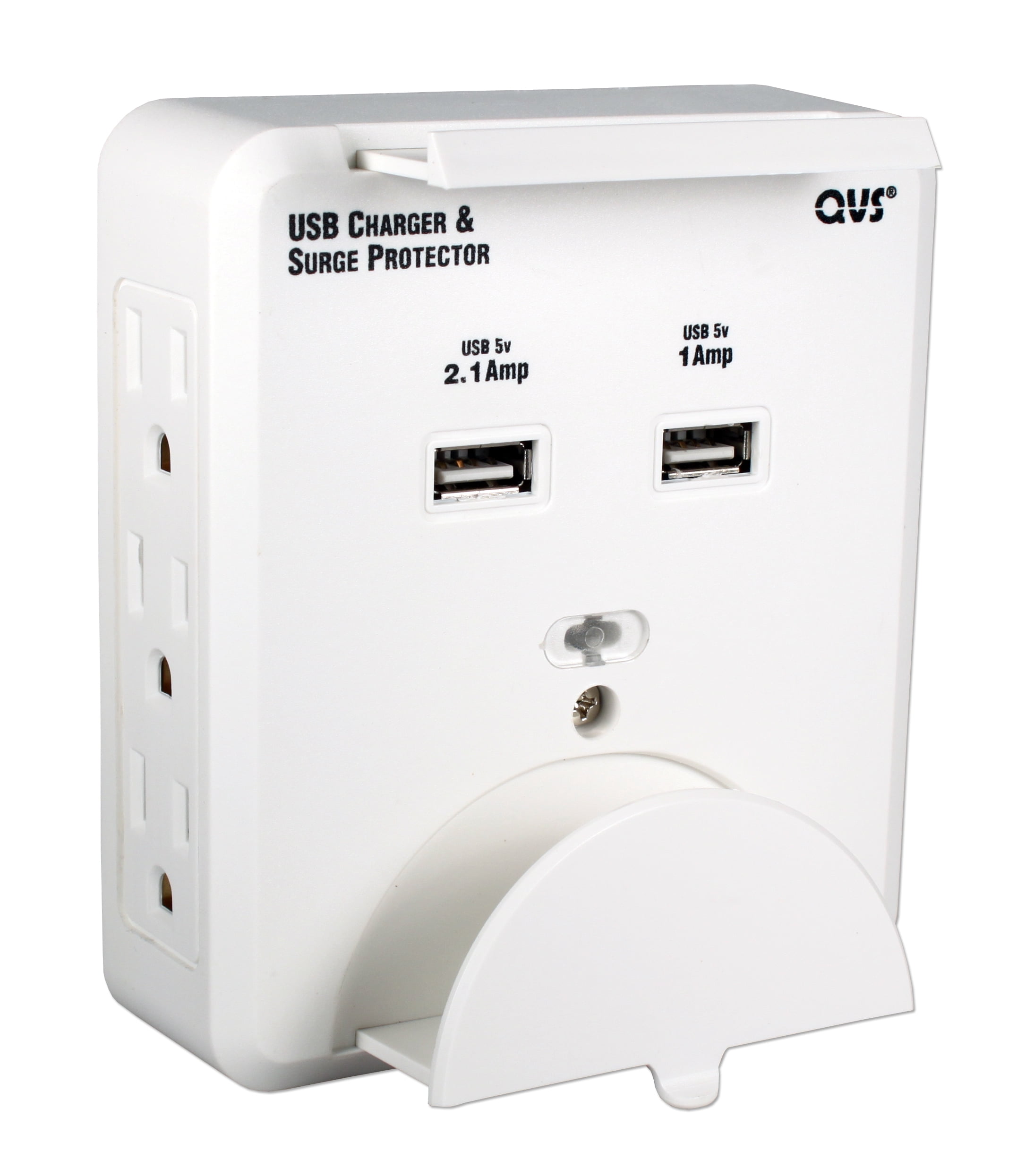QVS 6-Outlets Wallmount Surge Protector with Dual-USB 3.1Amp Charger ...