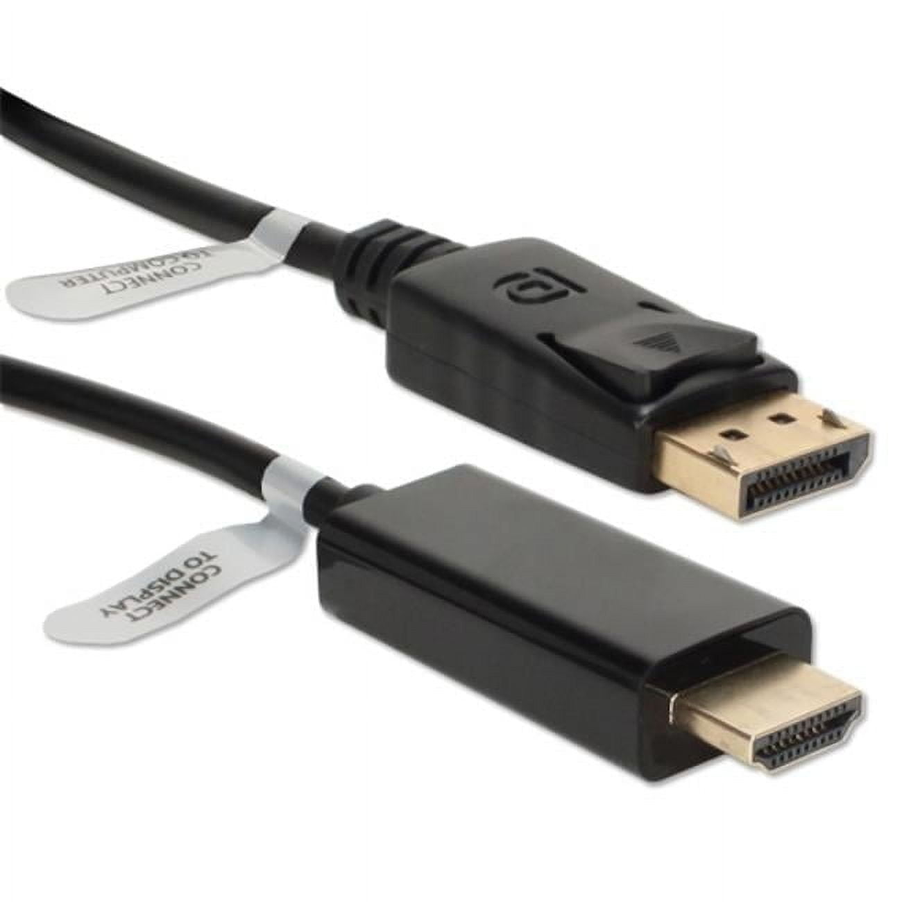 QVS 6 ft. DisplayPort to HDMI Digital Audio & Video Cable, Black ...