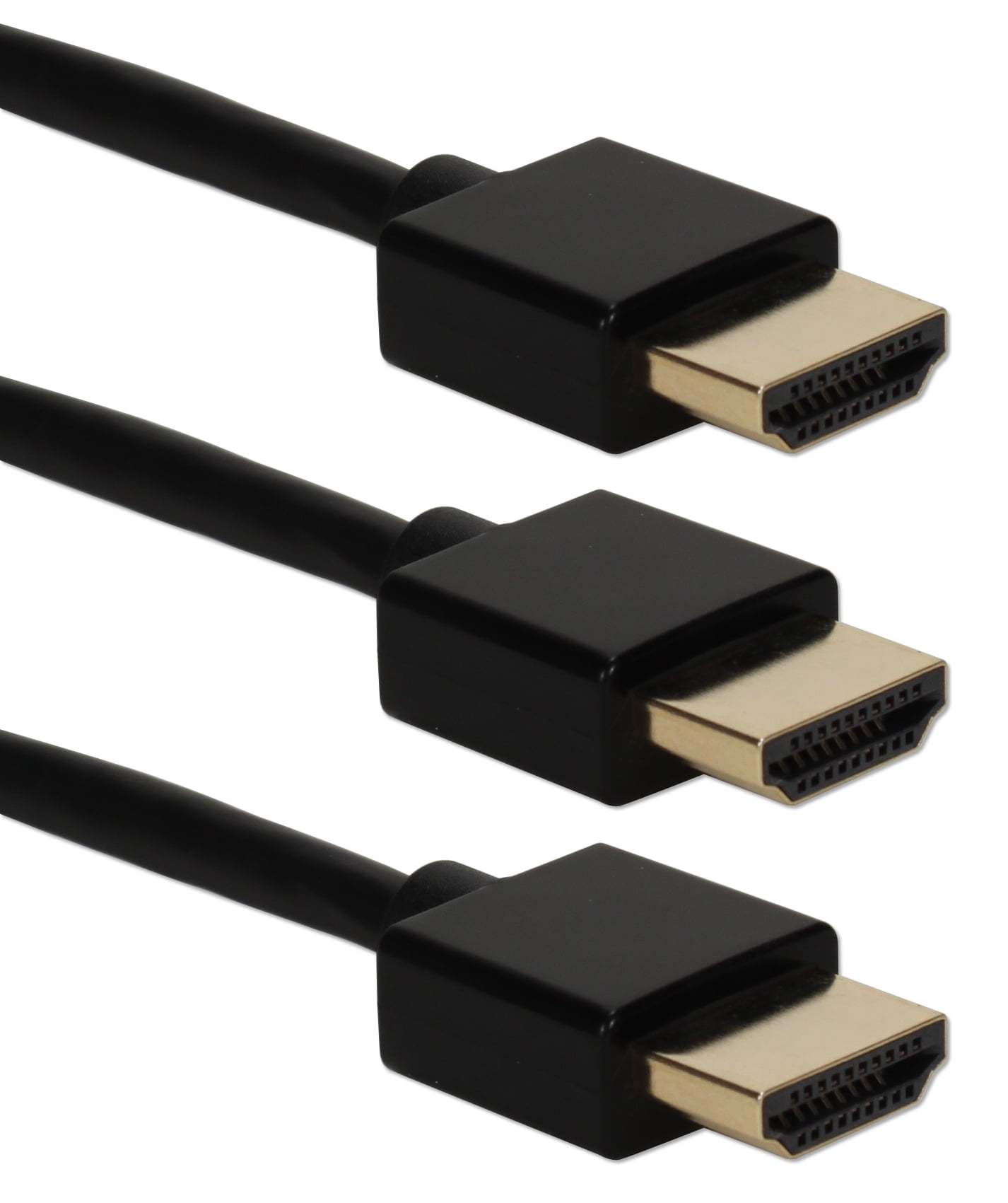 QVS 6ft 3-Pack High Speed HDMI UltraHD 4K with Ethernet Thin Flexible ...