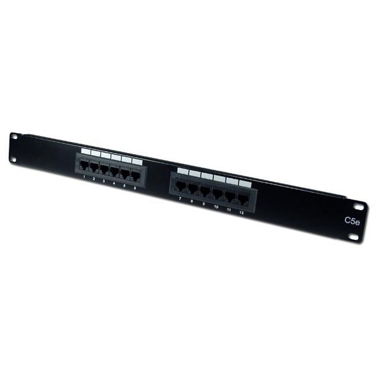 QVS C5PNL-12E 12 Port 350 MHz CAT5e & RJ45 110 Block Patch Panel ...