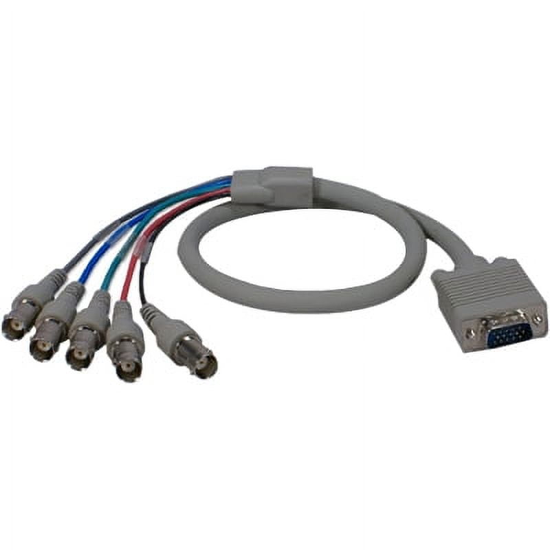 QVS CC2262-02 2 ft. VGA & RGB HD15 Male to 5 BNC, RGBHV Female PC And ...