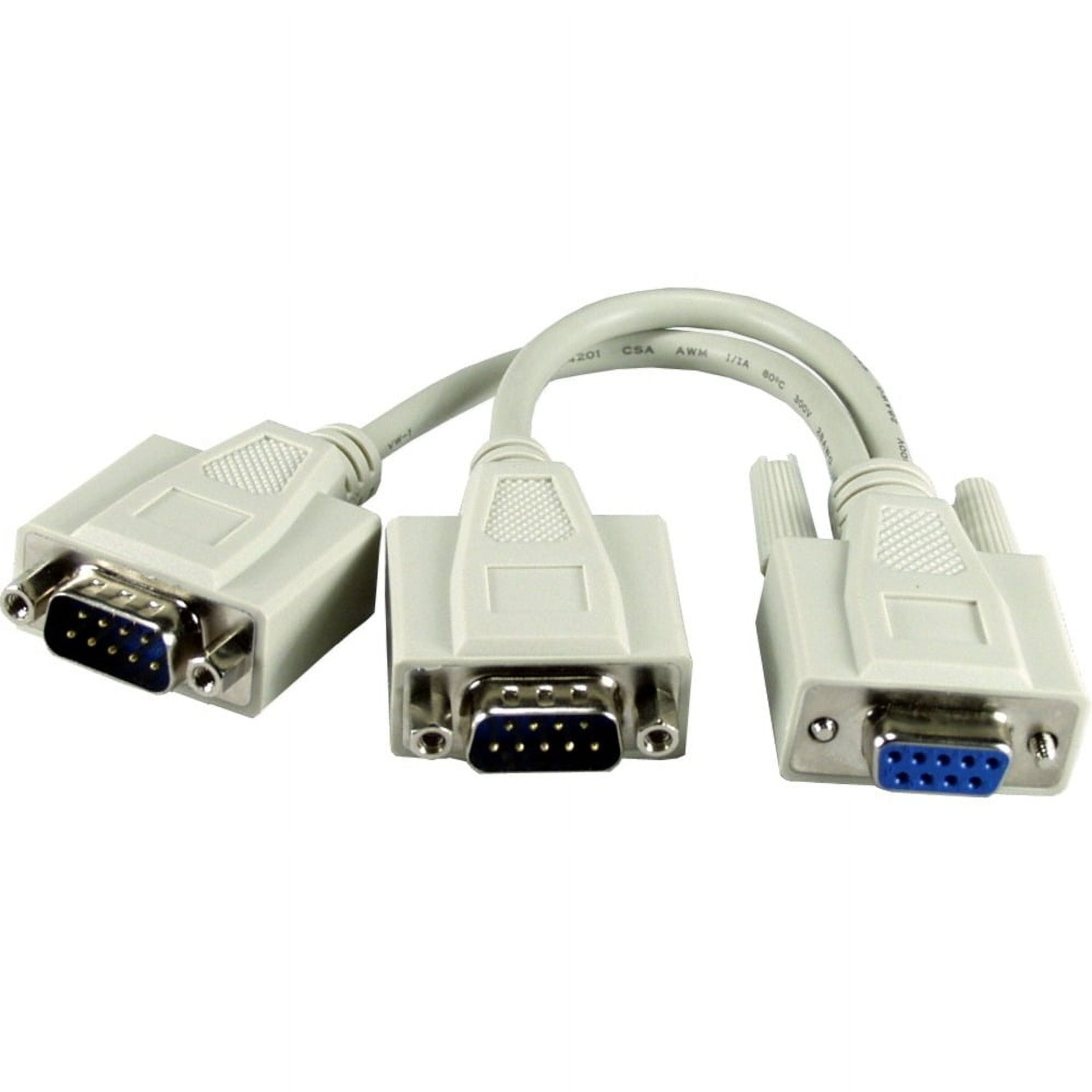 QVS CC317Y 8" Serial DB9 Female to DB9 Male & Male Splitter Cable ...