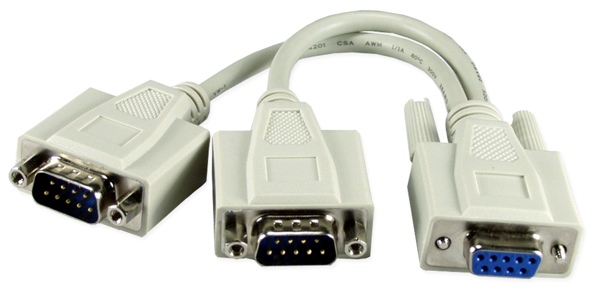 QVS CC317Y 8" Serial DB9 Female to DB9 Male & Male Splitter Cable ...