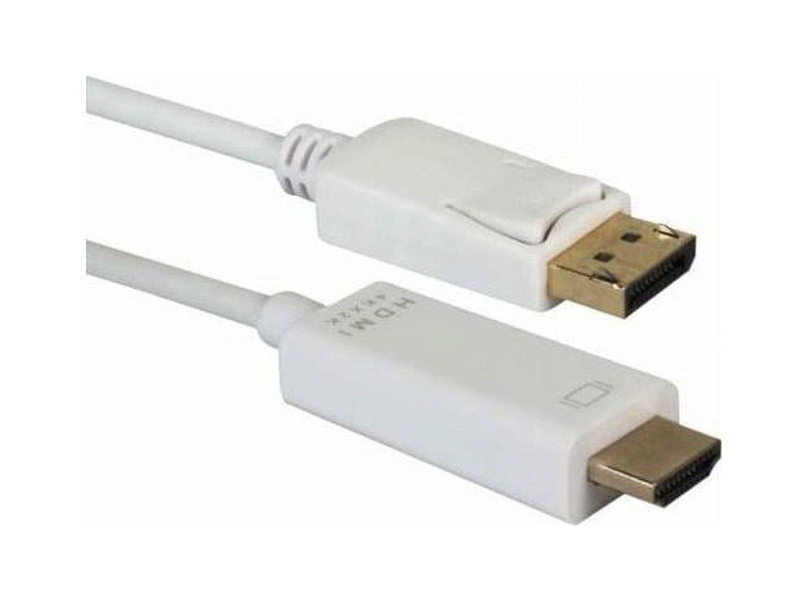 QVS DPHD-10W 10 ft. White DisplayPort to HDMI 4K Digital A/V White ...