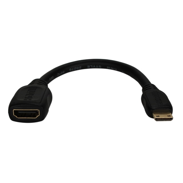 QVS Mini-HDMI Male to HDMI Female Digital A/V 4K HD Camera Conversion ...