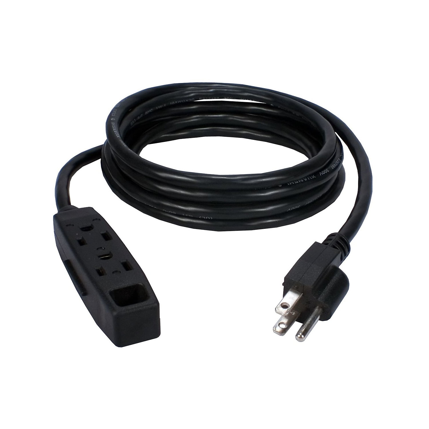 QVS 2-Pack 3-Outlet 3-Prong 10ft Power Extension Cord - Walmart.com