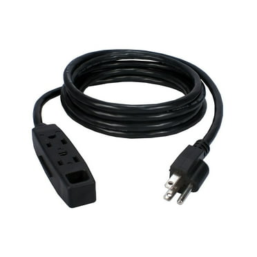 SlimLine 2243 Flat Plug 8' Extension Cord, 3-Wire, Black - Walmart.com