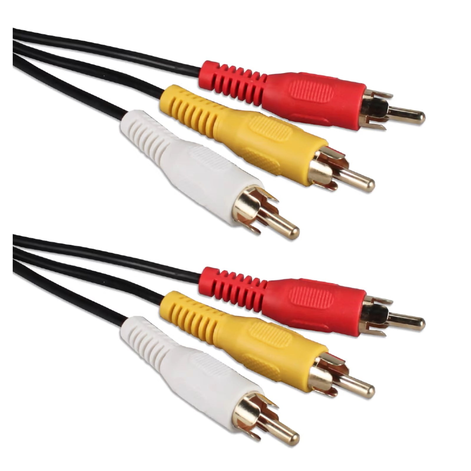 QVS Triple-RCA Male to Triple-RCA Male Composite Audio & Video Cable 6 ...