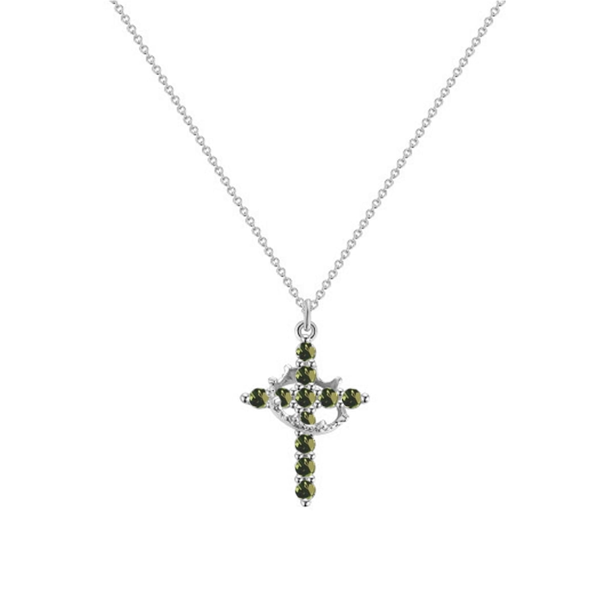 QVVWOPQ Cross Rotated Crown Diamond Cross Necklace, 14k Gold-Plated ...