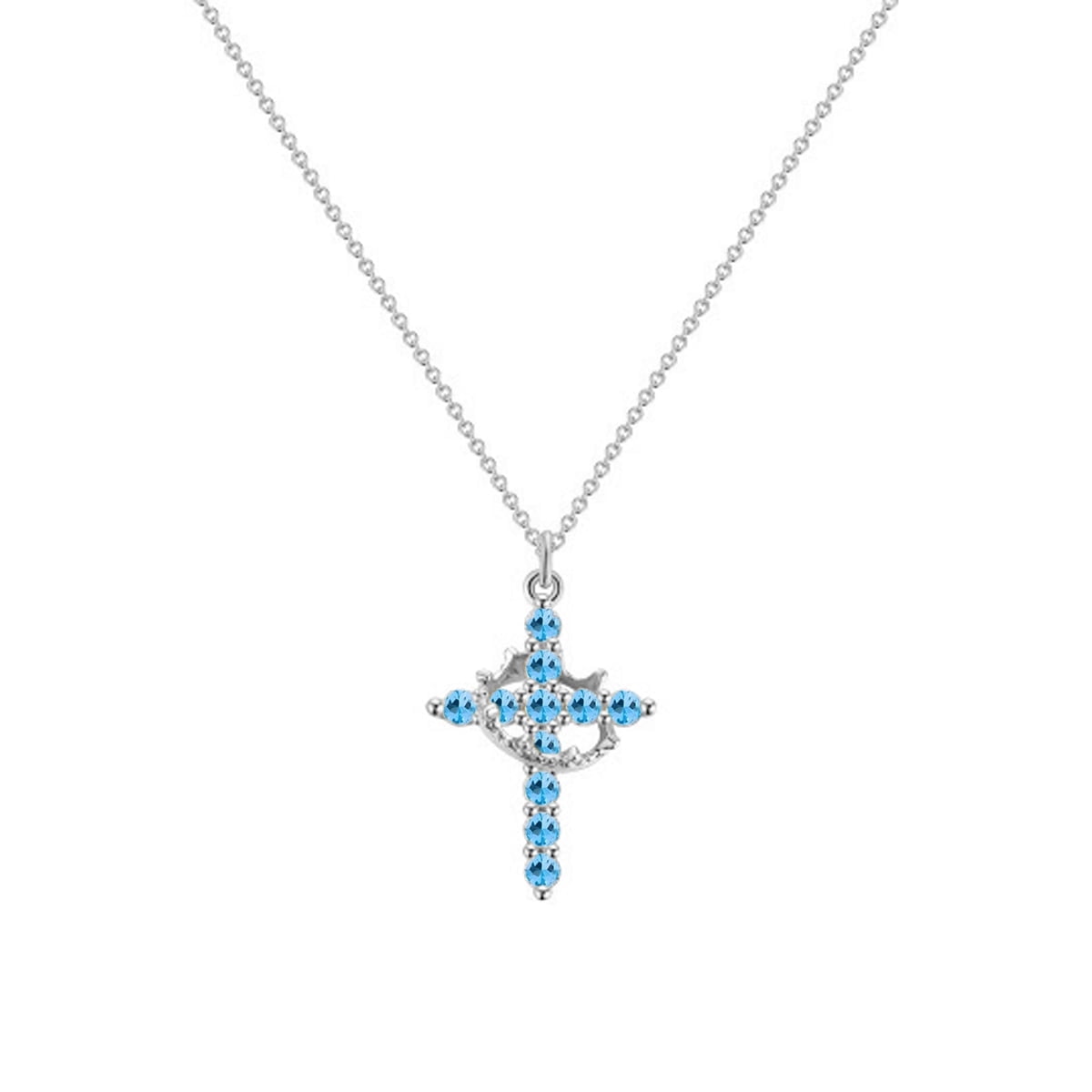 QVVWOPQ December Birth Month Cross Rotated Crown Necklace,Diamond Cross ...