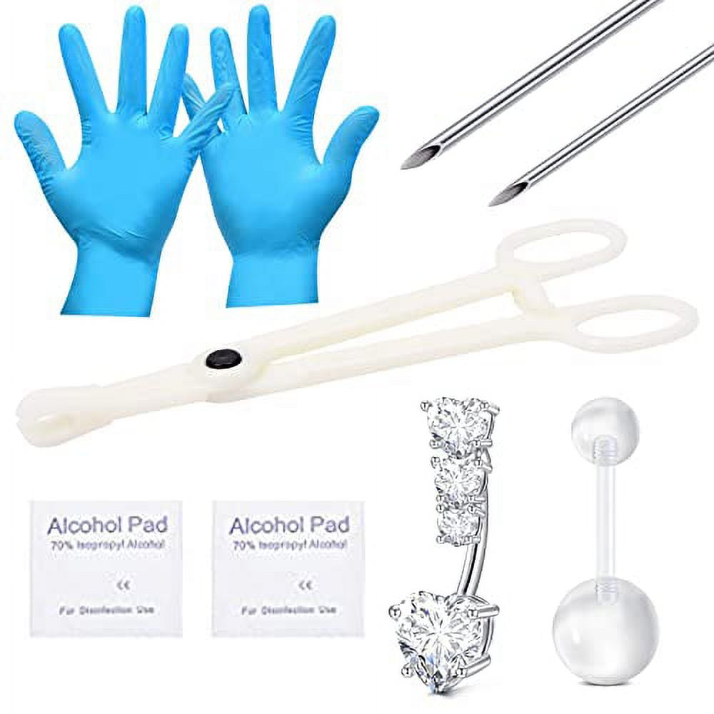 QWALIT Belly Button, Navel Piercing Kit Stainless Steel Heart - Walmart.com