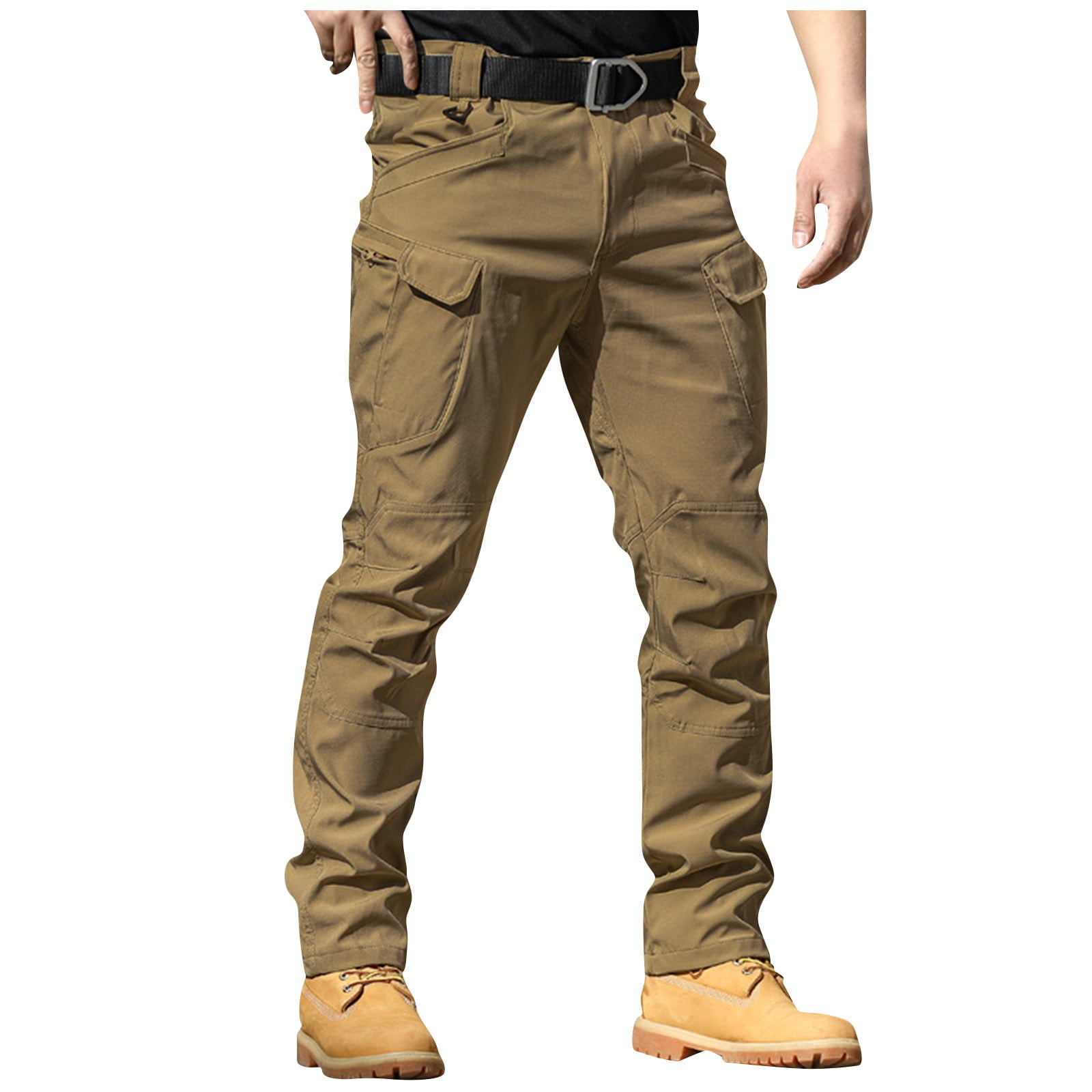 Qwang Mens Outdoor Tactical Pants Rip Stop Lightweight Waterproof Military Combat Cargo Work