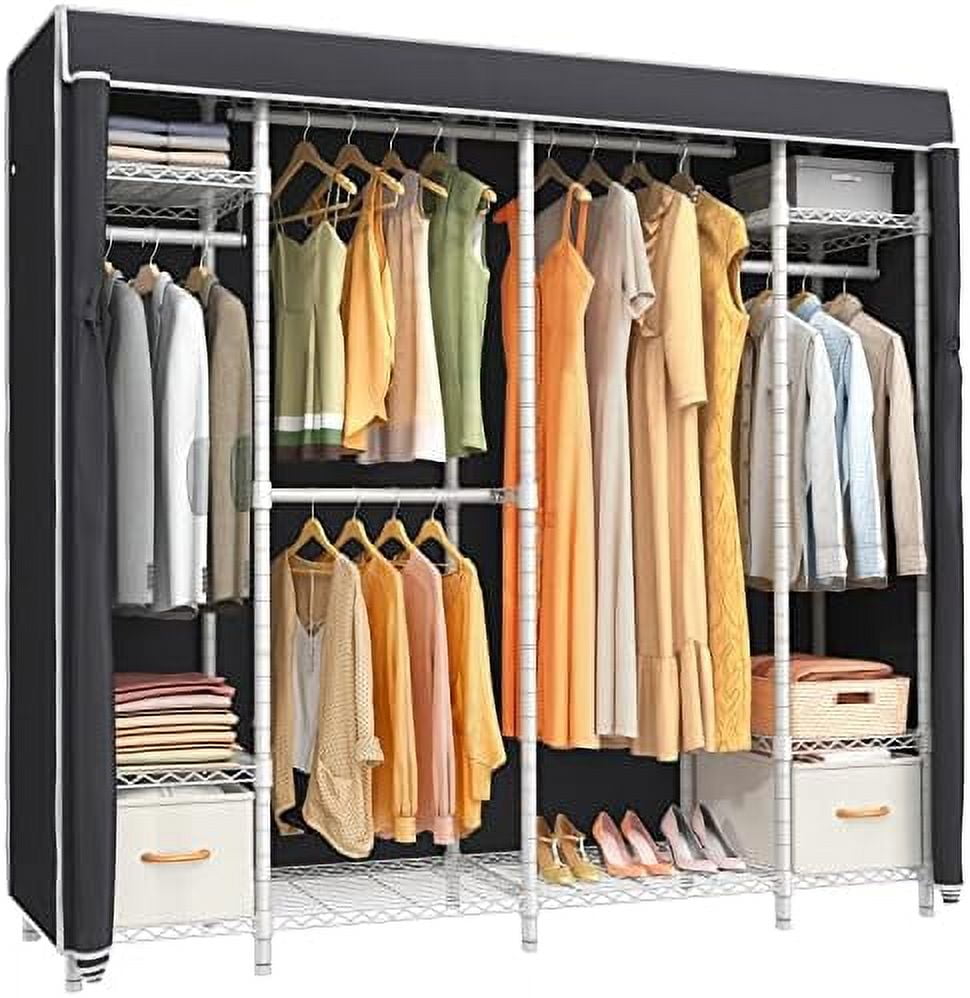QWDHHF V40S Portable Closets Heavy Duty Garment Rack for Hanging ...