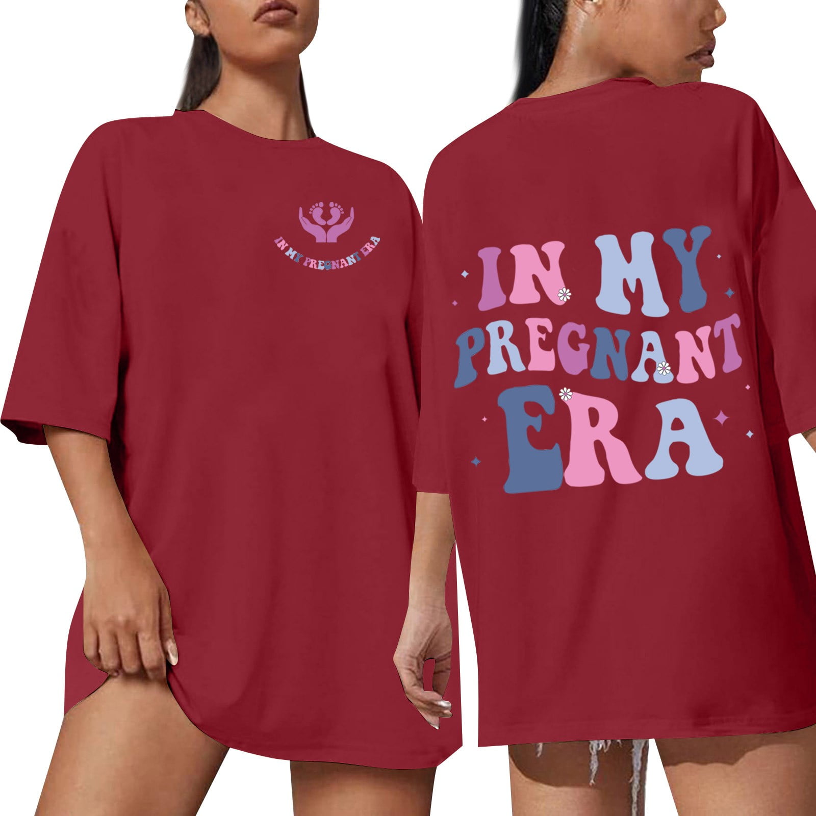 Qwentu Plus Size Mom Shirt For Women Mama Mommy Mom Bruh Mothers Day T