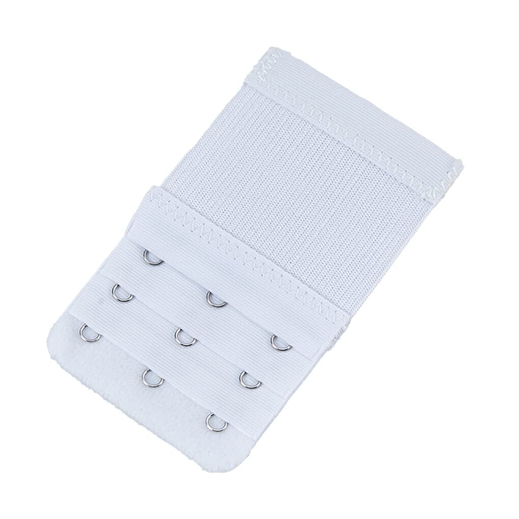 QWERTYU Womens Bra Extender 3 Hook Soft Adjustable Elastic Bra Strap ...