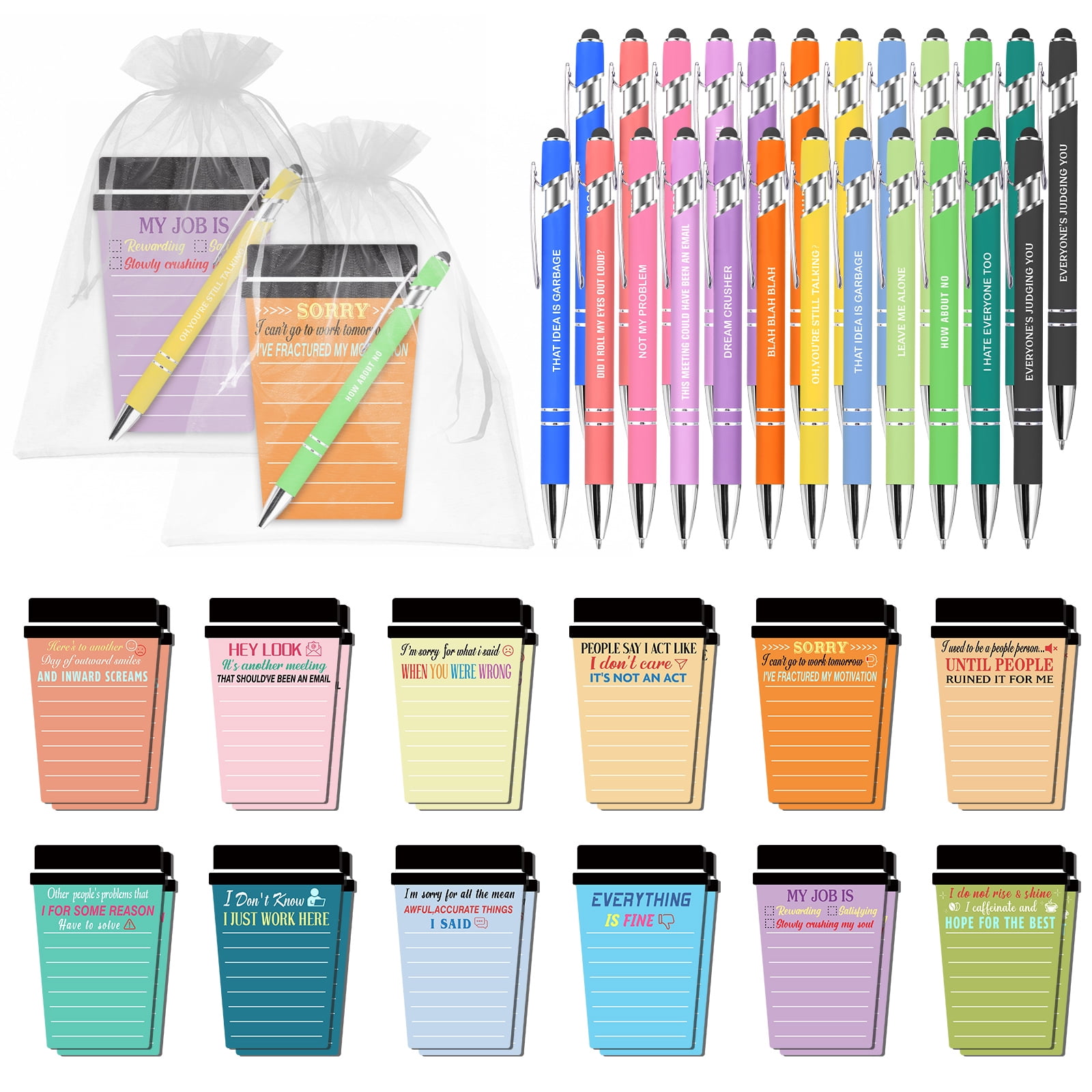 QWEZJ Notepad Under $20 Fun Memo Notepad Ballpoint Pen Set Suitable for ...