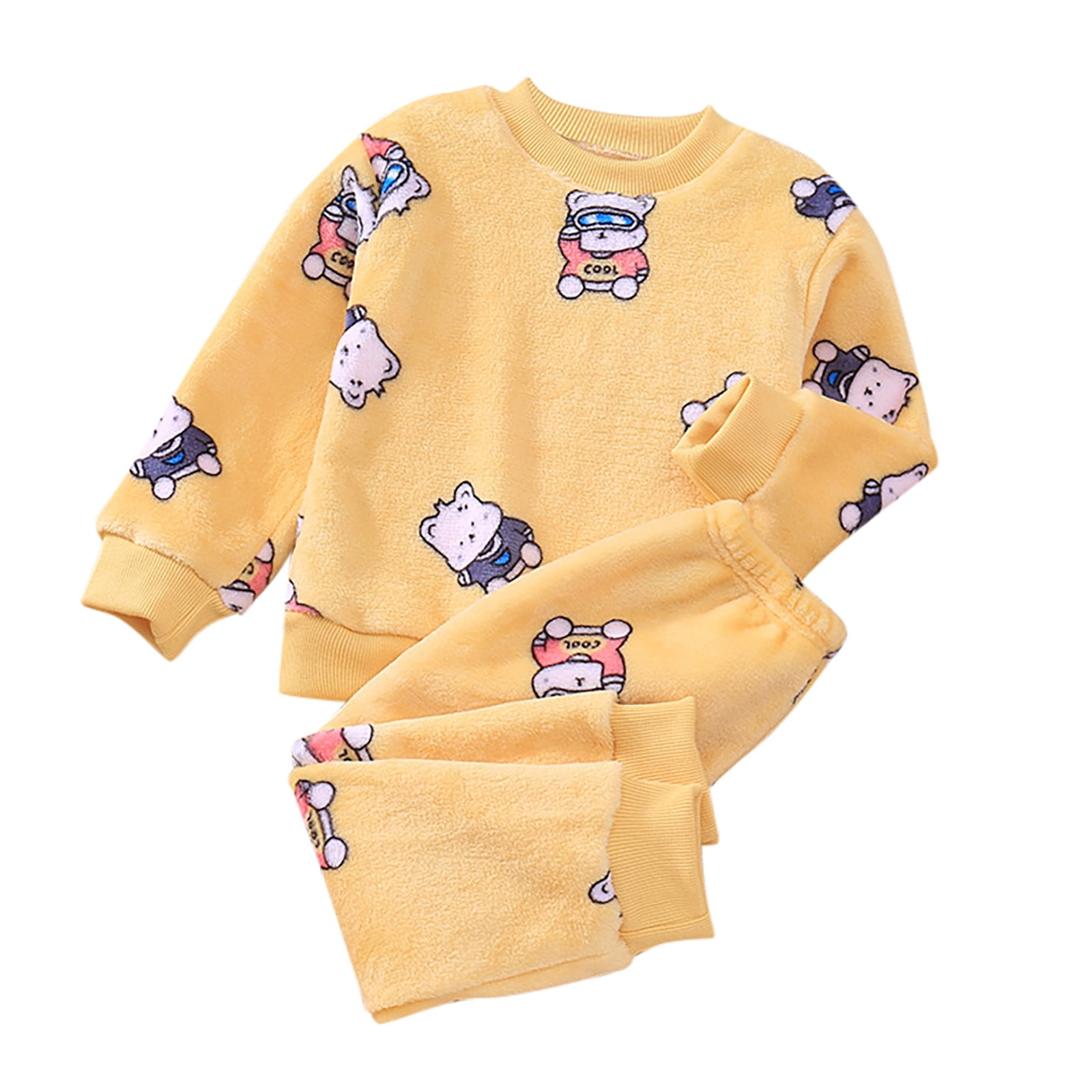 QWIED Baby Girl Outfits 2 Piece Toddler Winter Set Warm Flannel ...