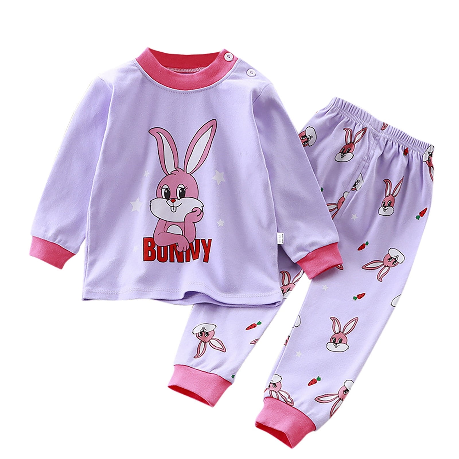 QWIED Girls Pajamas Dinosaur Animals Cotton 2 Piece Train Toddler Kids ...