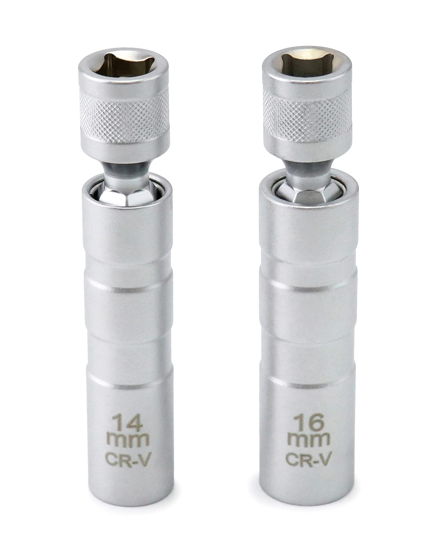 QWORK 14mm&16mm Magnetic Swivel Spark Plug Socket, Thin Wall Magnetic ...
