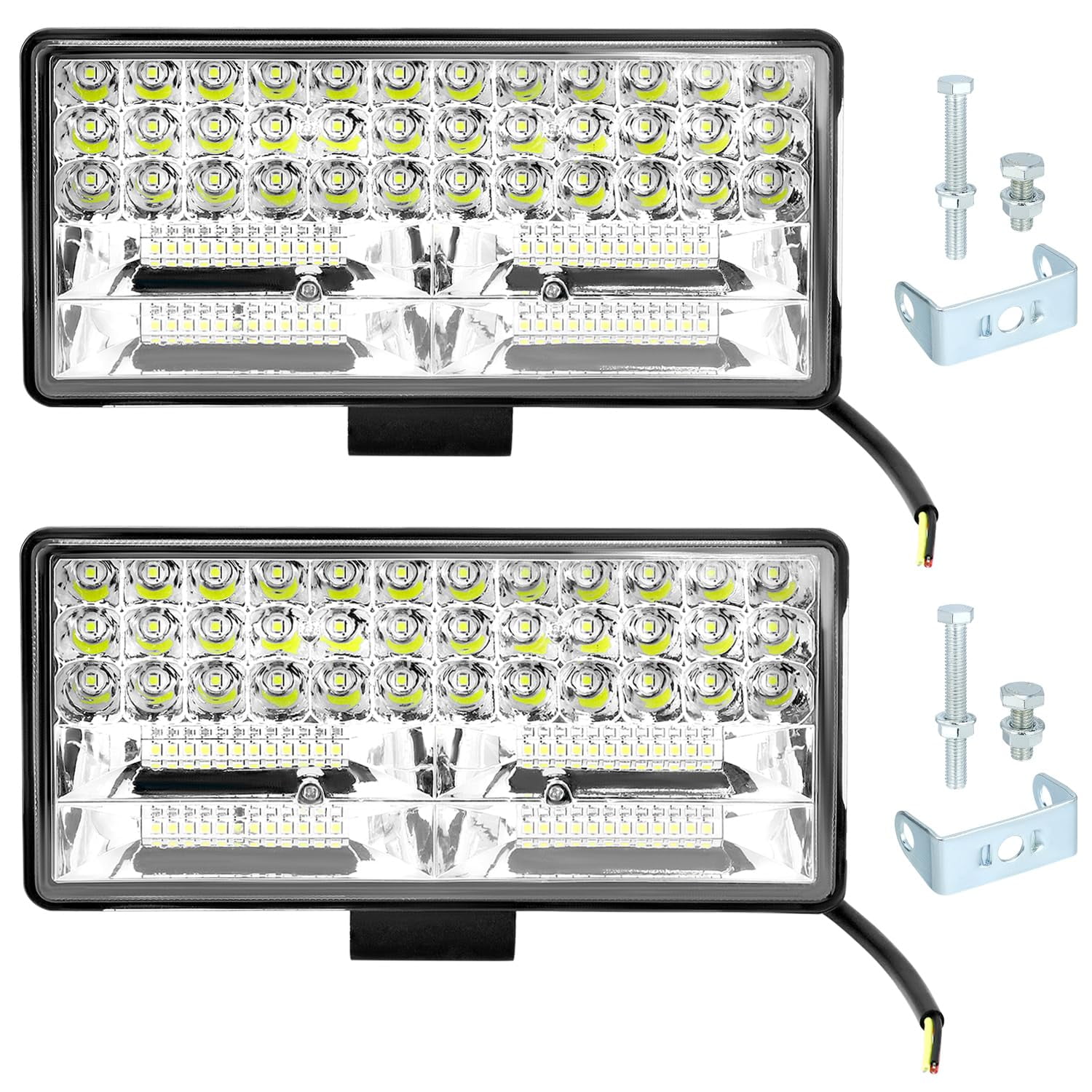 QWORK 250W 9-Inch LED SSF20 Work Light for Truck - 32000lm, 2 Pack 12-80V, IP68 Waterproof, 84 ...