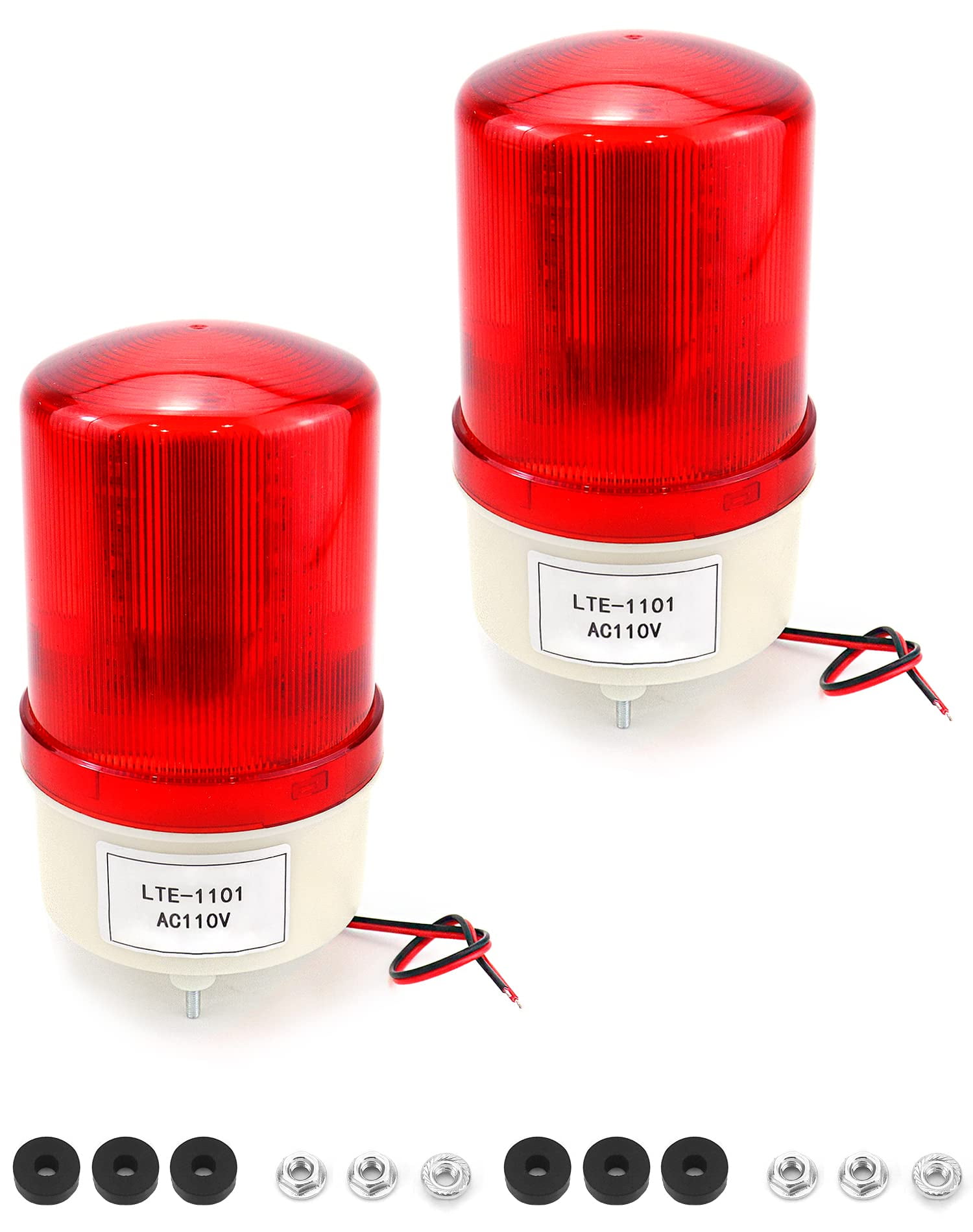 QWORK Industrial LED Rotating DHF10 Strobe Beacon Warning Lights, 2 ...