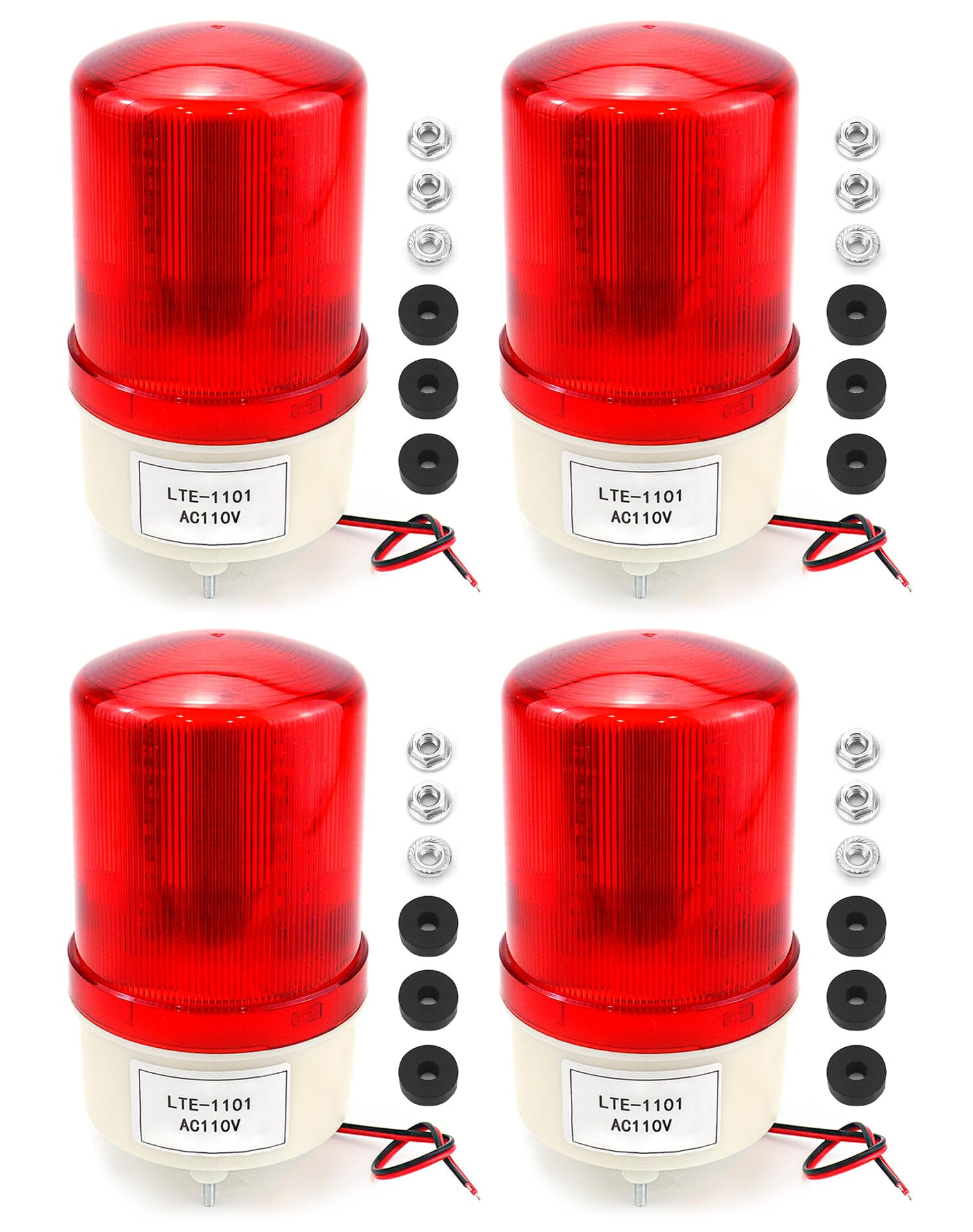QWORK Industrial LED Rotating Strobe Beacon BSL1 Warning Lights, 4 Pack ...