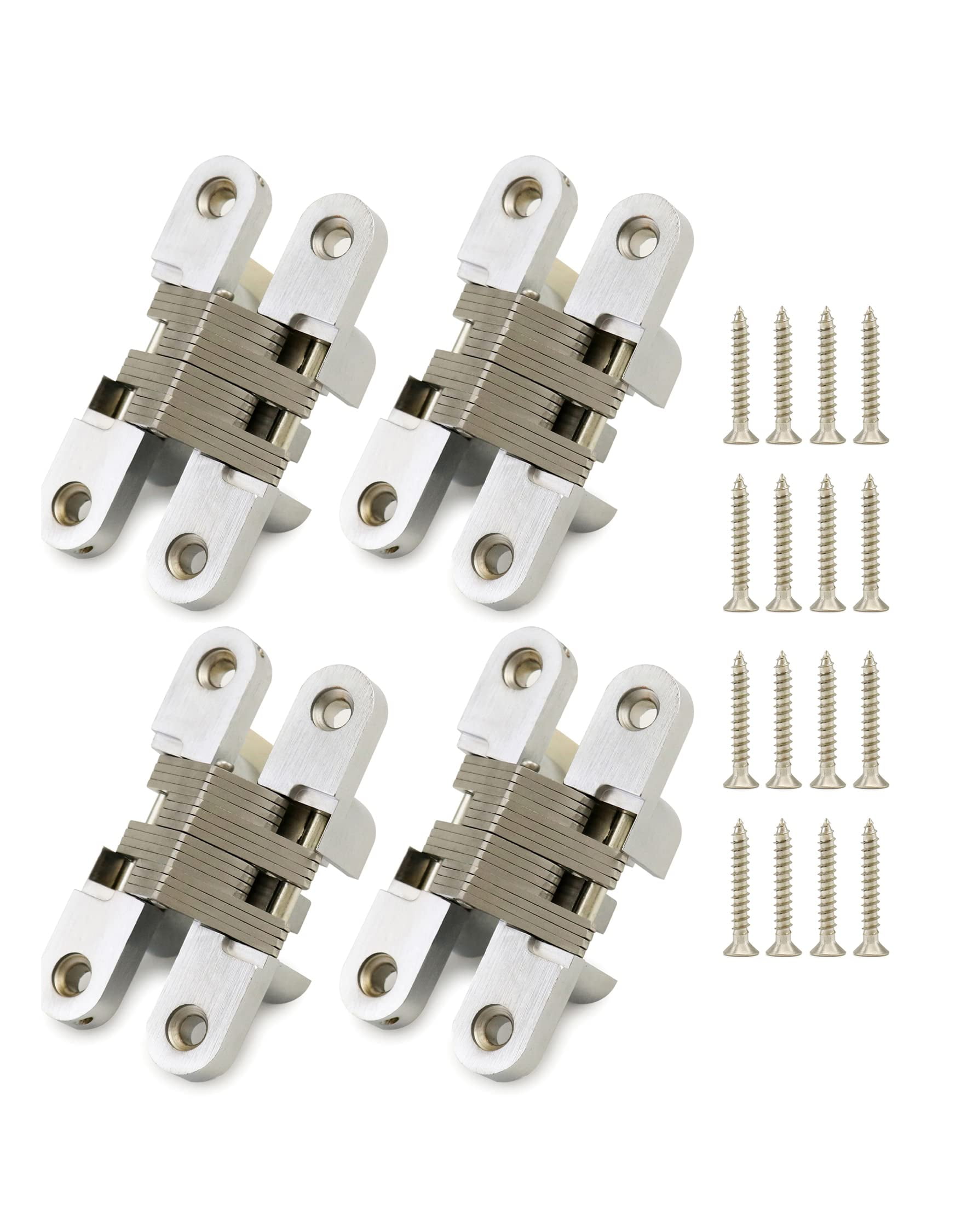QWORK Invisible Hinge, Stainless Steel Hidden Door Hinges, 4 Pack ...