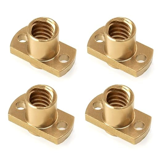 QWORK T8 Nut Trapezoidal Screw, 4Pcs Brass 3D Printer Upgrade Parts for ...