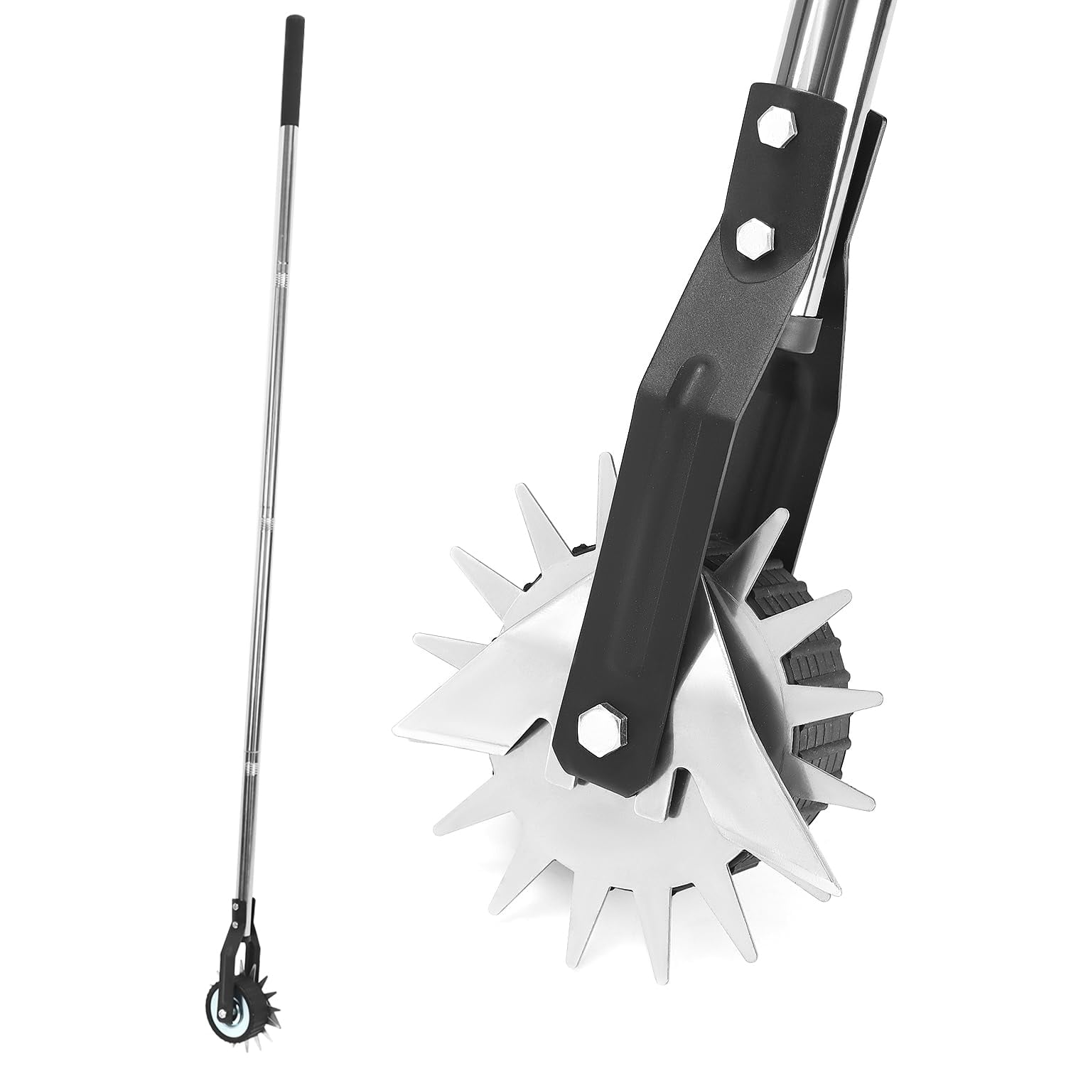 QWORK Wheel Rotary Manual Edger Lawn Tool, Stainless Steel Wheels ...