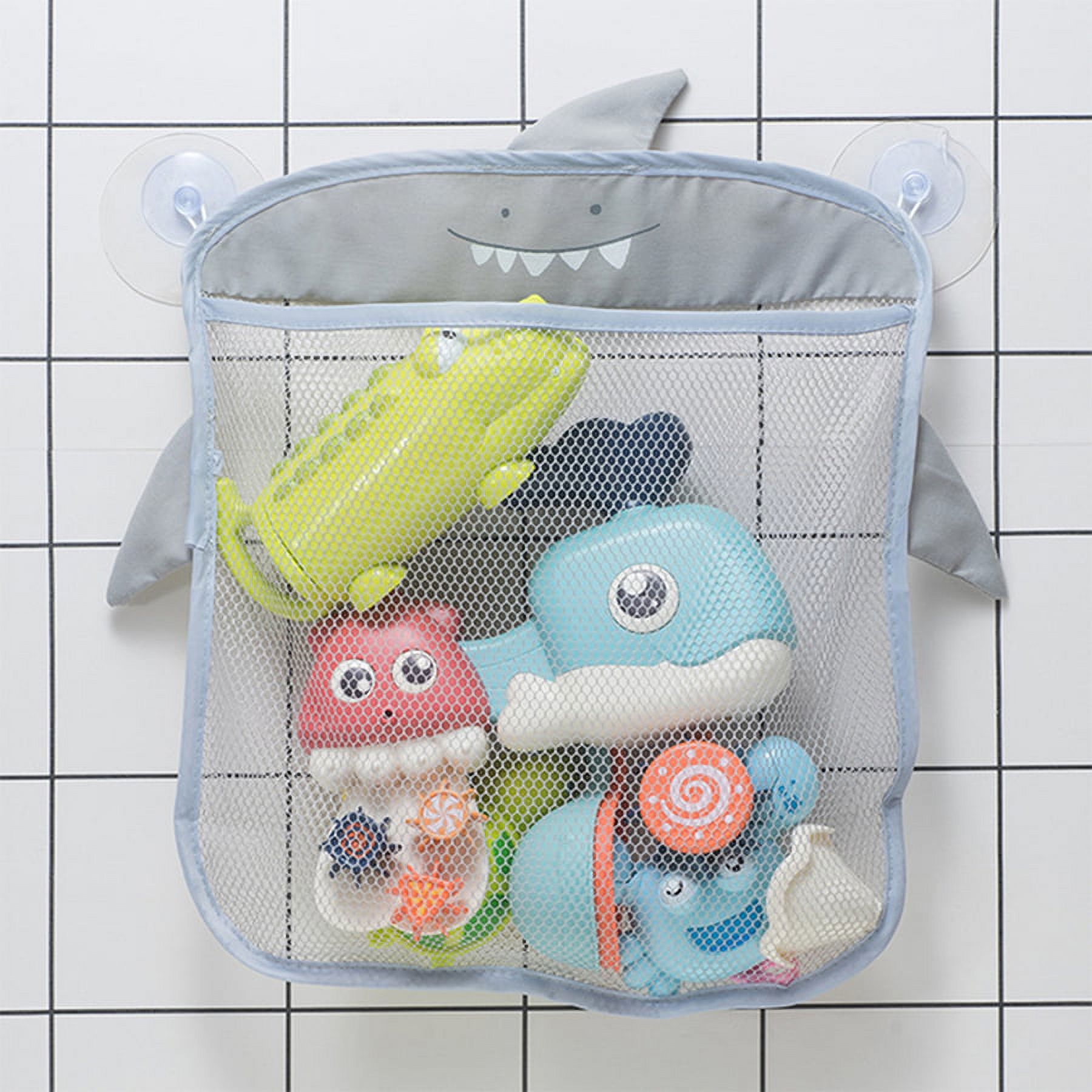 QWZ New Cartoon Duck Baby Bathroom Mesh Bag Sucker Design For Bath Toys ...