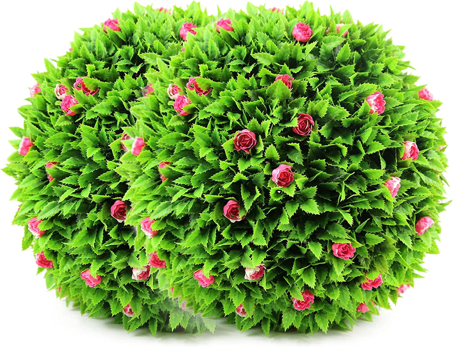 QWZNDZGR 2 PCS 15.7 inch 3 Layers Artificial Plant Topiary Ball Faux ...