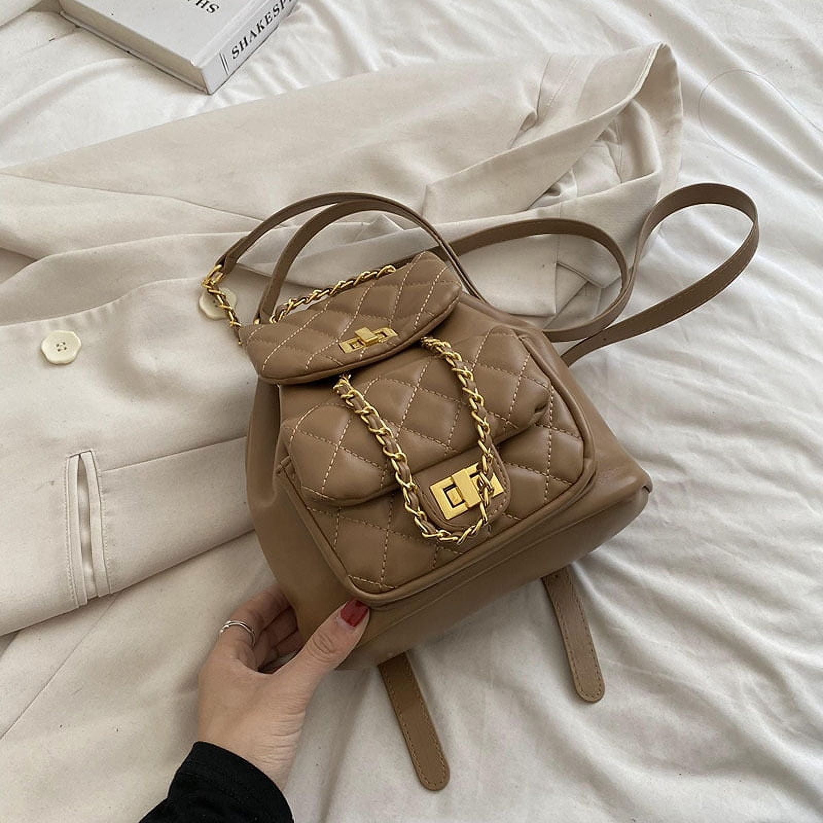 QWZNDZGR 2022 New High-Capacity Rhombus Embroidered Backpack Trend ...