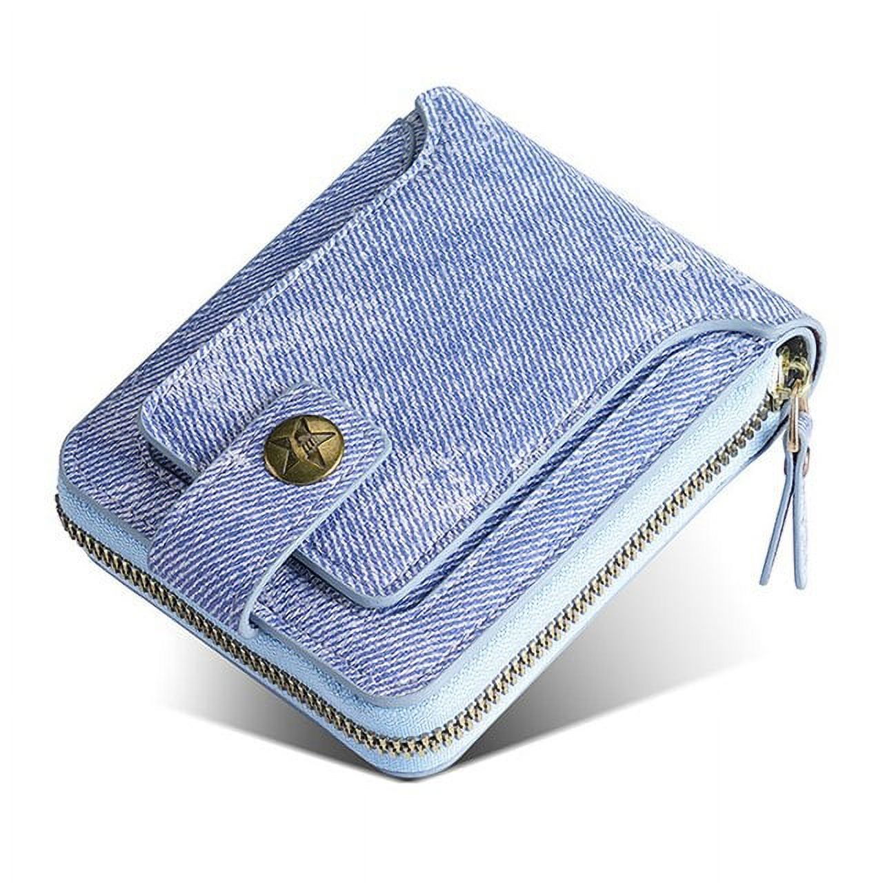 QWZNDZGR Lmitation Denim Vintage Women Wallets High-capacity Small ...