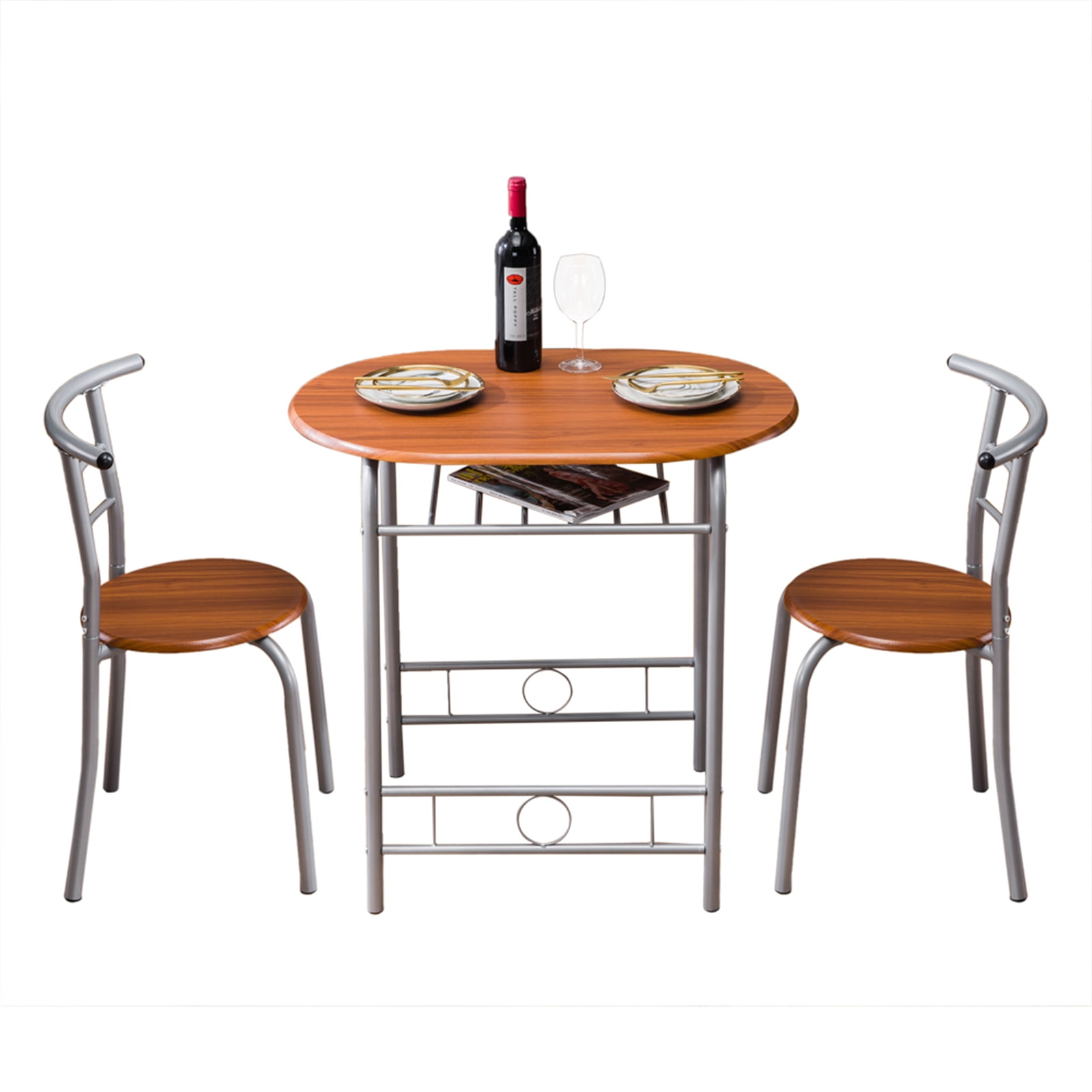 QXDRAGON 3 Pieces Dining Set for 2 Small Kitchen Breakfast Table Set ...