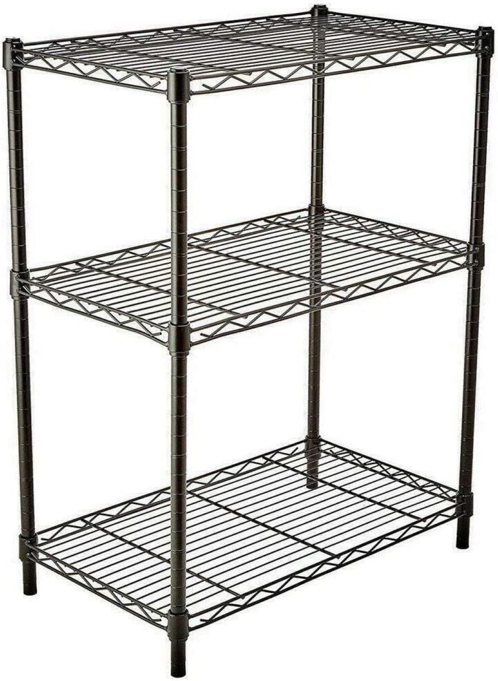 QXDRAGON 3-Shelf Storage Wire Shelves Heavy Duty 3 Tiers Standing ...
