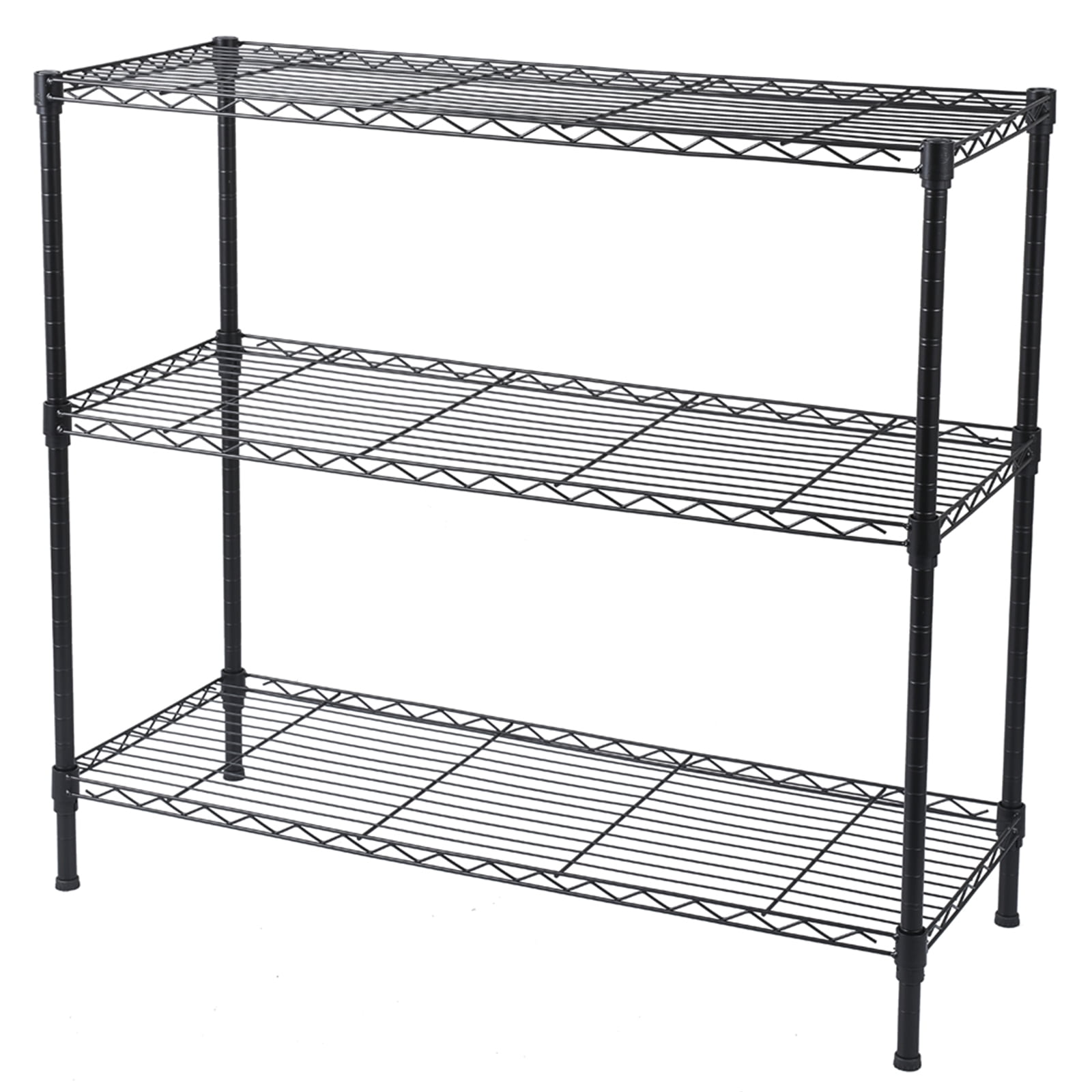 QXDRAGON 3-Tier Multipurpose Wire Shelving Rack, Black Color, 750lbs ...
