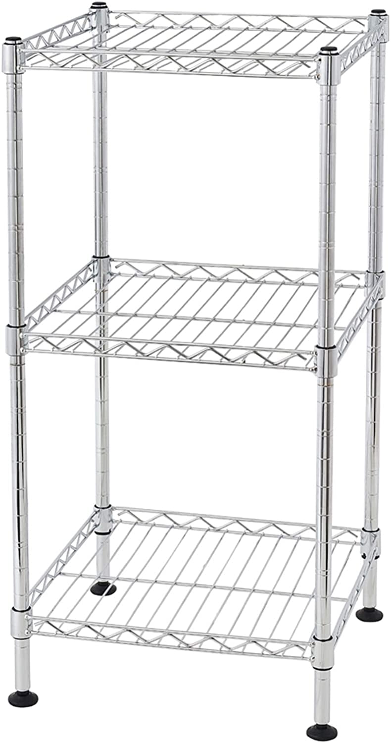 QXDRAGON 3-Tier Steel Wire Shelving Tower,Wire Shelving Metal Storage ...