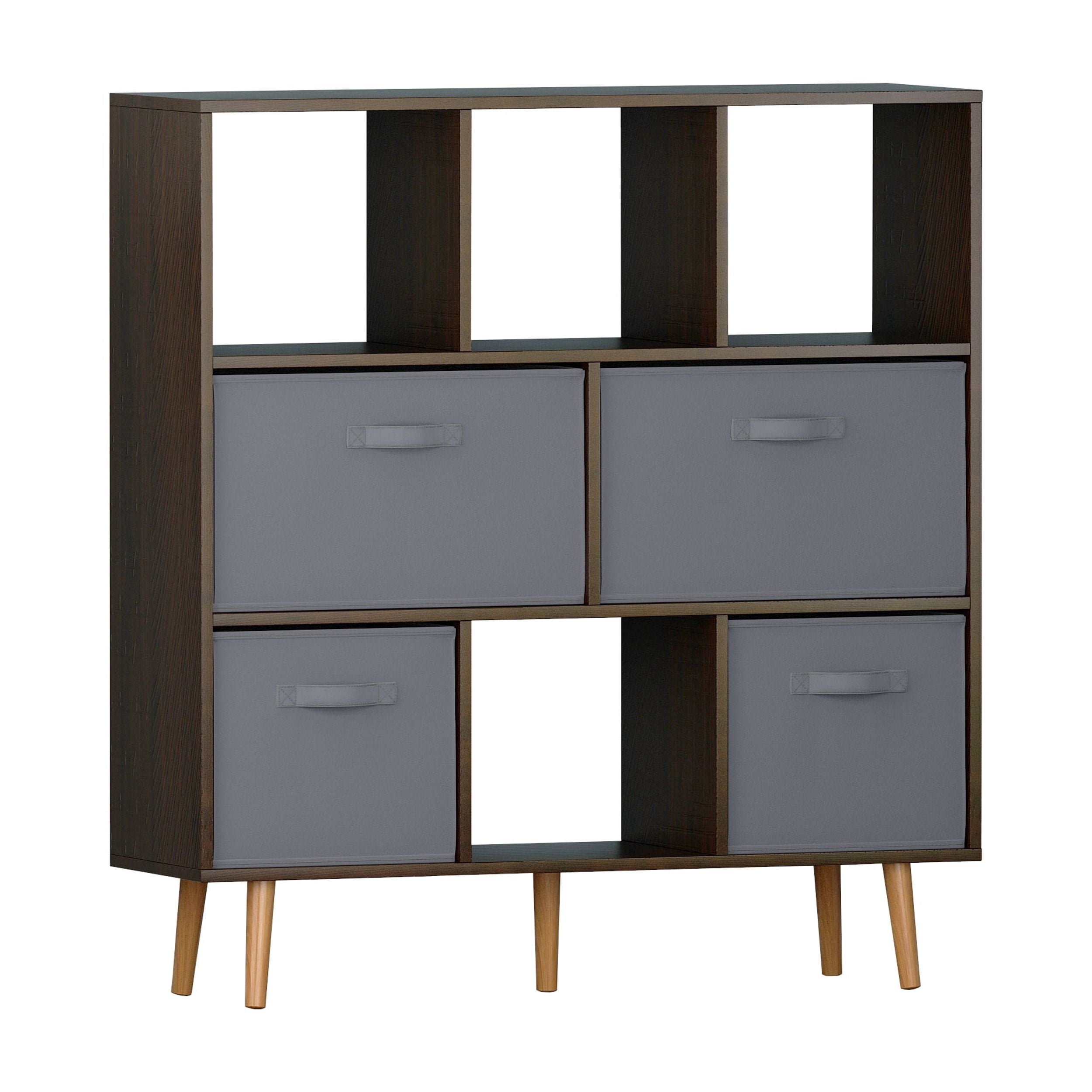 QXDRAGON 4-Tire Storage Shelf Organizer Bookcase Square Cubby Cabinet ...