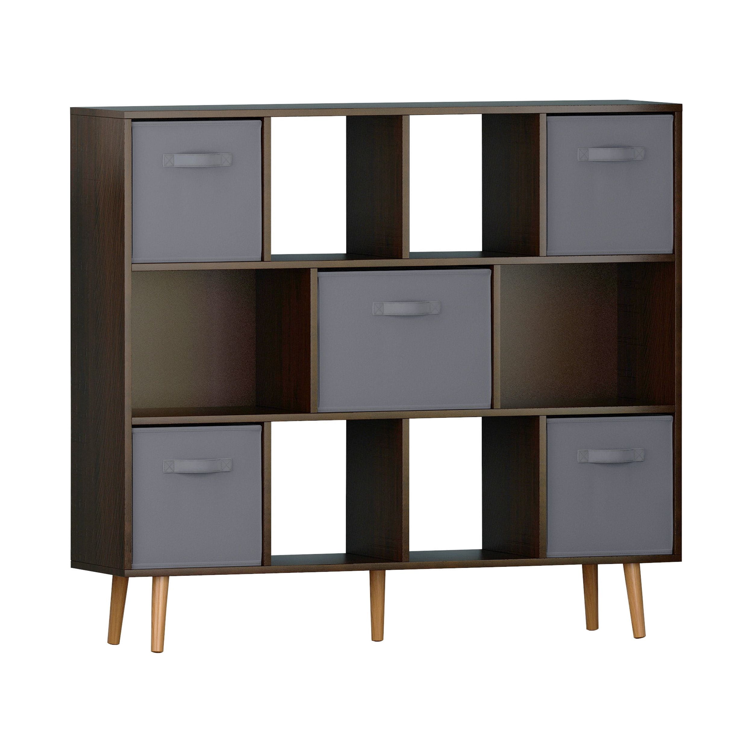QXDRAGON 4-Tire Storage Shelf Organizer Bookcase Square Cubby Cabinet ...