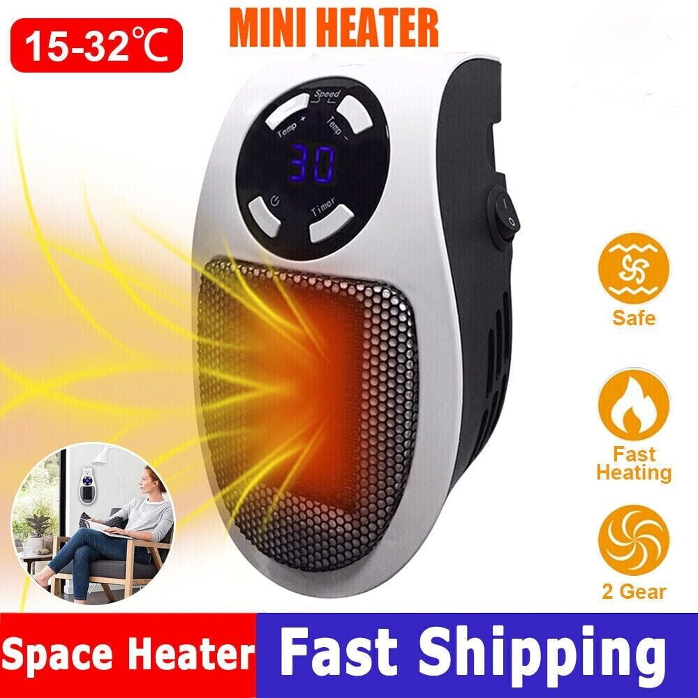QXDRAGON 500W Space Heater Wall Outlet Electric Plug- in Space Heater ...