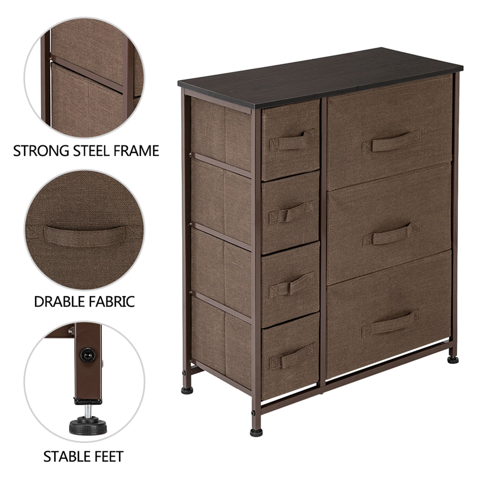 QXDRAGON 7-Drawers Dresser Storage Tower Unit for Bedroom, Hallway ...