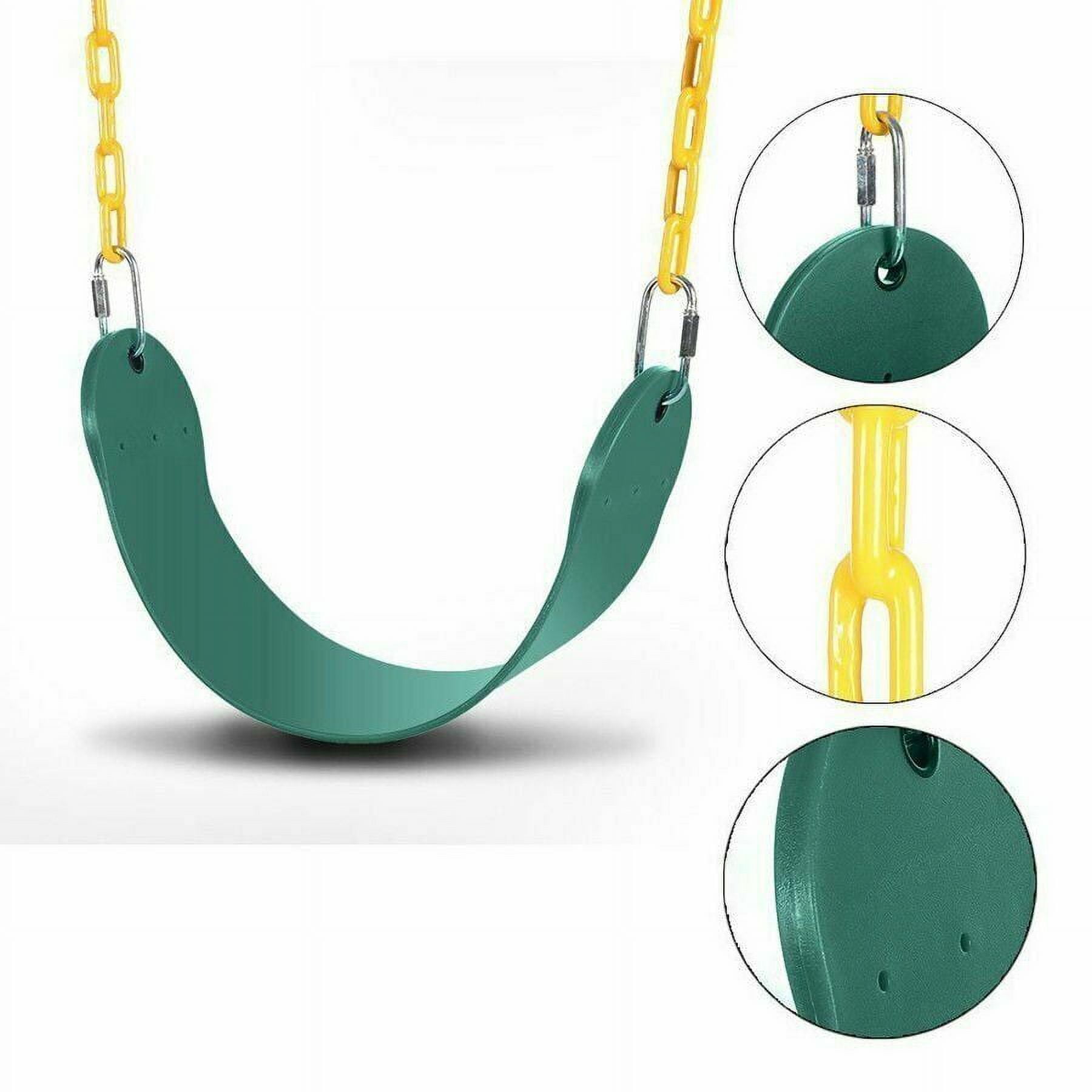 QXDRAGON Belt Swing with Pinch-Free Rubber Coated Metal Hanging Chains ...