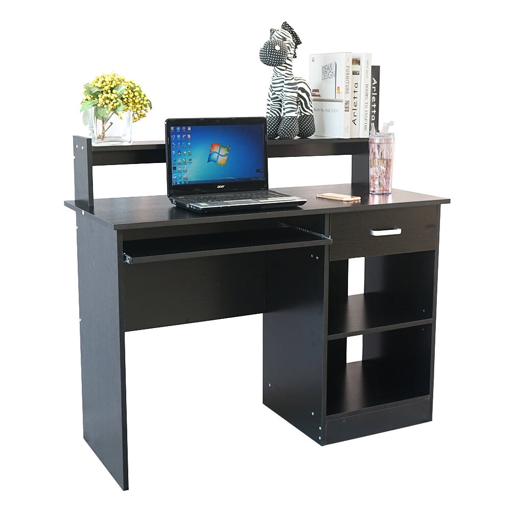 QXDRAGON Computer Desk Home Office Workstation Laptop Study Table with ...