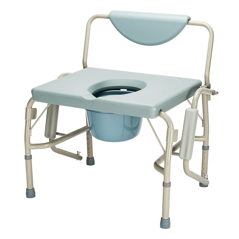 QXDRAGON Medical Bariatric Drop Arm Bedside Commode Chair, Gray ...